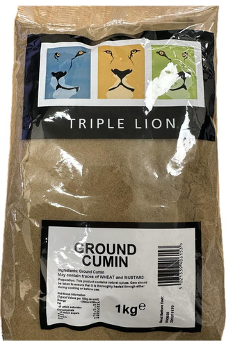 Triple Lion Ground Cumin Powder - 1Kg Bag | Thompsons Food Service